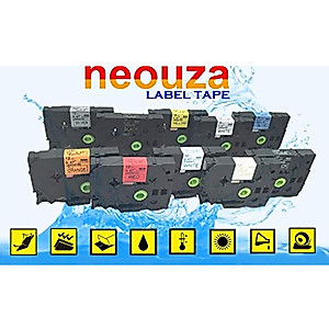 NEOUZA 5PK Compatible for Brother P-Touch Laminated Tze Tz Label Tape Cartridge 12mm x 8m (TZM931 TZe-M931 Black on Matte Silver)