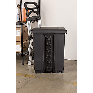Safco Step-On Indoor Plastic Trash Can for Home & Commercial Use, Hands-Free Disposal, 23 Gallon, Black