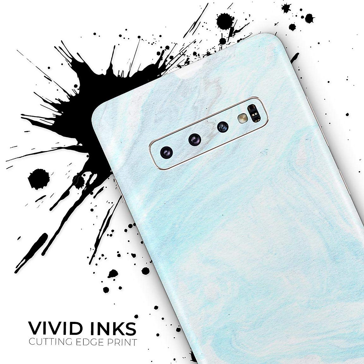 DesignSkinz Mixtured Blue v9 Textured Marble Protective Vinyl Decal Wrap Skin Cover Compatible with The Samsung Galaxy S20 (Screen Trim & Back Glass Skin)