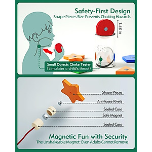 Boby Montessori Wooden Magnetic Fishing Game Child Toys Shape&Colors Sorting Cupcakes for Toddlers 2-4 Years Matching Games for Toddlers