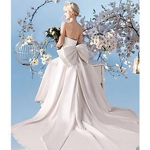 Ayervici Women's Removable Big Bow Train for Wedding Dress Satin Sweep Train for Formal Gowns(Bow:10 Inches *18 Inches) (Black)