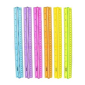 West Coast Paracord 12 Inch Plastic Ruler with Handle Grip – Accurate Transparent Measuring Tool in Inches and Centimeters for Kids, Professionals, and Teachers - We Pick Your Color! (1 Count)