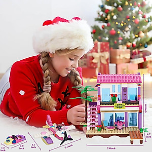Dream Girls Blocks Friends Building Set Big Beach Villa with Plane and Jet Ski Fun Preschool Educational toys for Boys and Girls 423Pcs