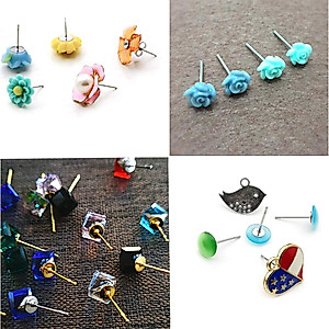 400pcs Hypoallergenic Stainless Steel Earrings Posts Flat Pad Blank Earring Pin Studs with Butterfly Earring Backs for Jewelry Making Findings (4mm)