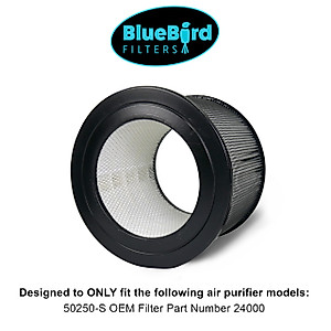 BlueBird Filters Replacement HEPA Filter & Carbon Pre Filter Kit For Honeywell 50250 50250-S OEM Part Number 24000 (1 HEPA + 3 Carbon Pre-Filter)