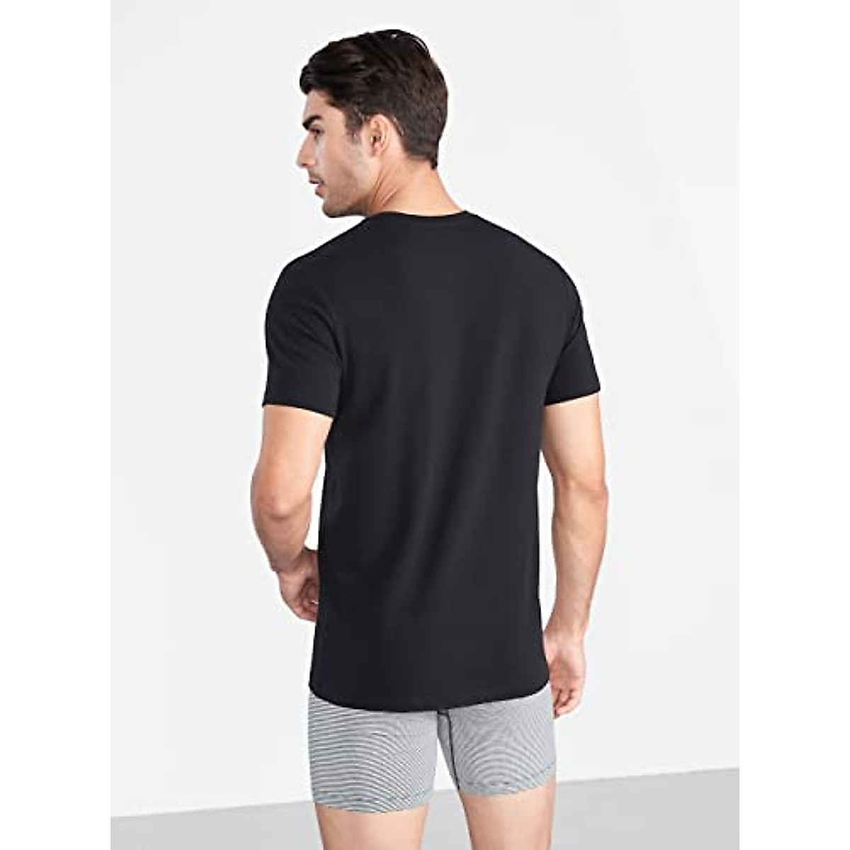 DAVID ARCHY Men's Soft Cotton Undershirts Breathable Comfy Tees Short Sleeve T-Shirts 3 Pack (XL, Black)