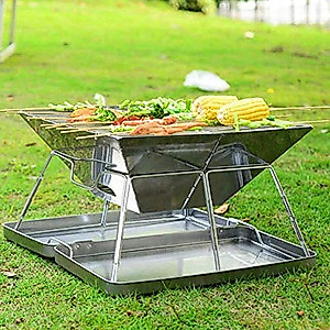 SHZBCDN Foldable Charcoal Grill, Portable BBQ Barbecue Grill Lightweight Simple Grill for Camping, Garden, Outdoor, Travel
