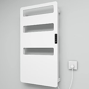 Evokor Towel Warmer with Timer for Bathroom, Heated Towel Rack Wall Mounted, Electric Towel Warmers, Bath Towel Heater, Bath Towel Dryer, Hardwired or Plug-in - 35.4 x18 inch