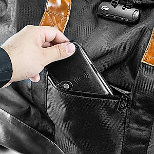 Skunk Weekender - Smell Proof Bag w/ Combiation Lock (Black/Brown Leather)