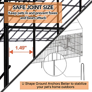 Chicken Coop Run Cage Upgrade 86.6"×40"×38" Metal Chicken Fence Pen Pet Playpen Enclosures with Protection Cover&Ground Nail,Cage Indoor Outdoor Yard for Small Animals Cat Hen Duck Rabbit