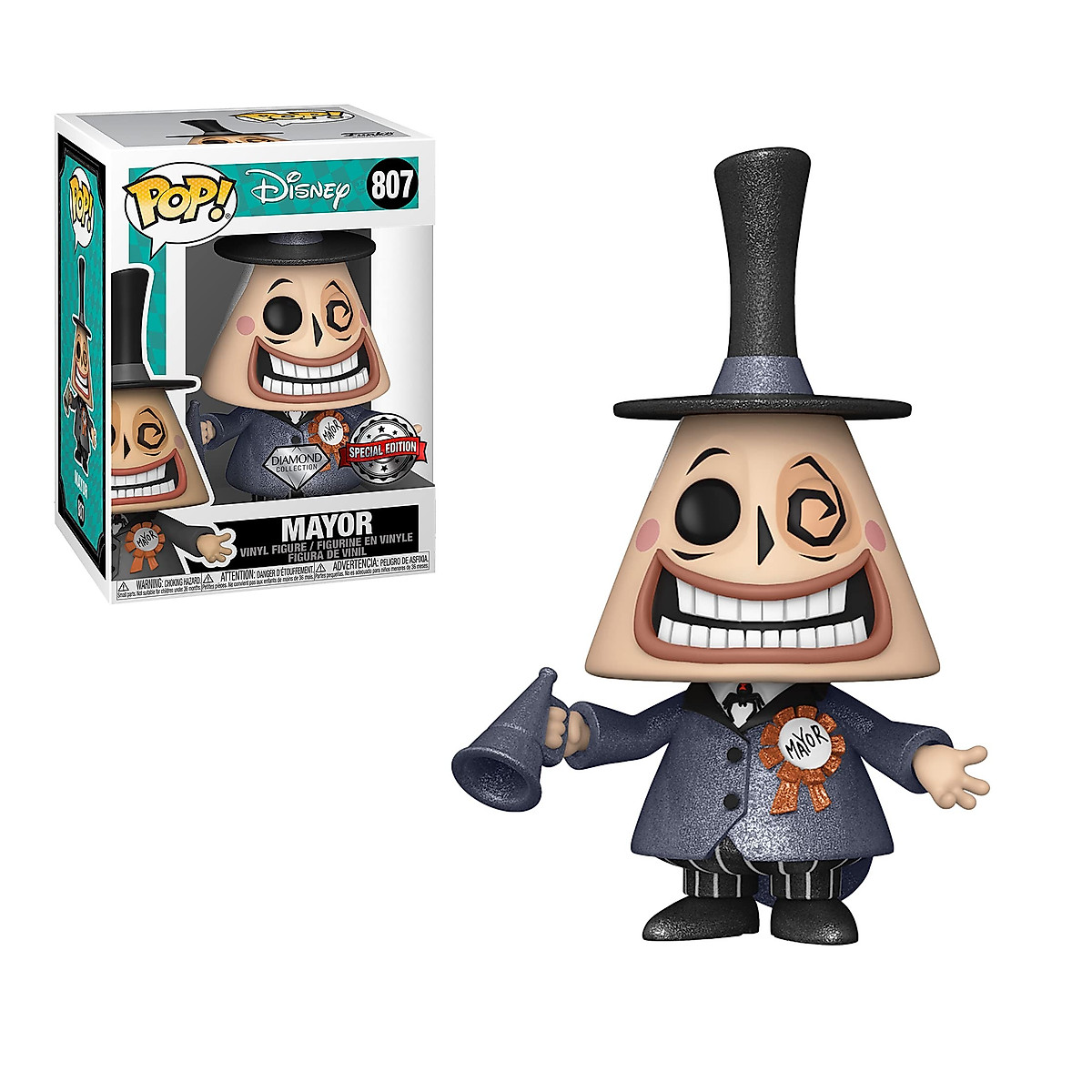 Funko Pop! Disney: The Nightmare Before Christmas - Mayor (Blacklight) (Mayor Special Edition Tan Glitter)