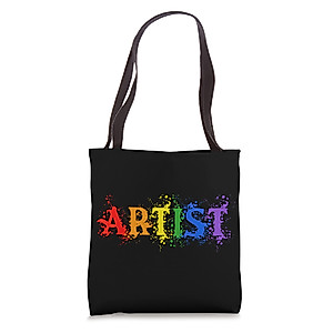 Artist Paint Splatter Rainbow, Art Painter, Gay Pride Colors Tote Bag