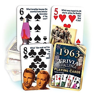 Flickback 1963 Trivia Playing Cards: Great Anniversary or Birthday Gift