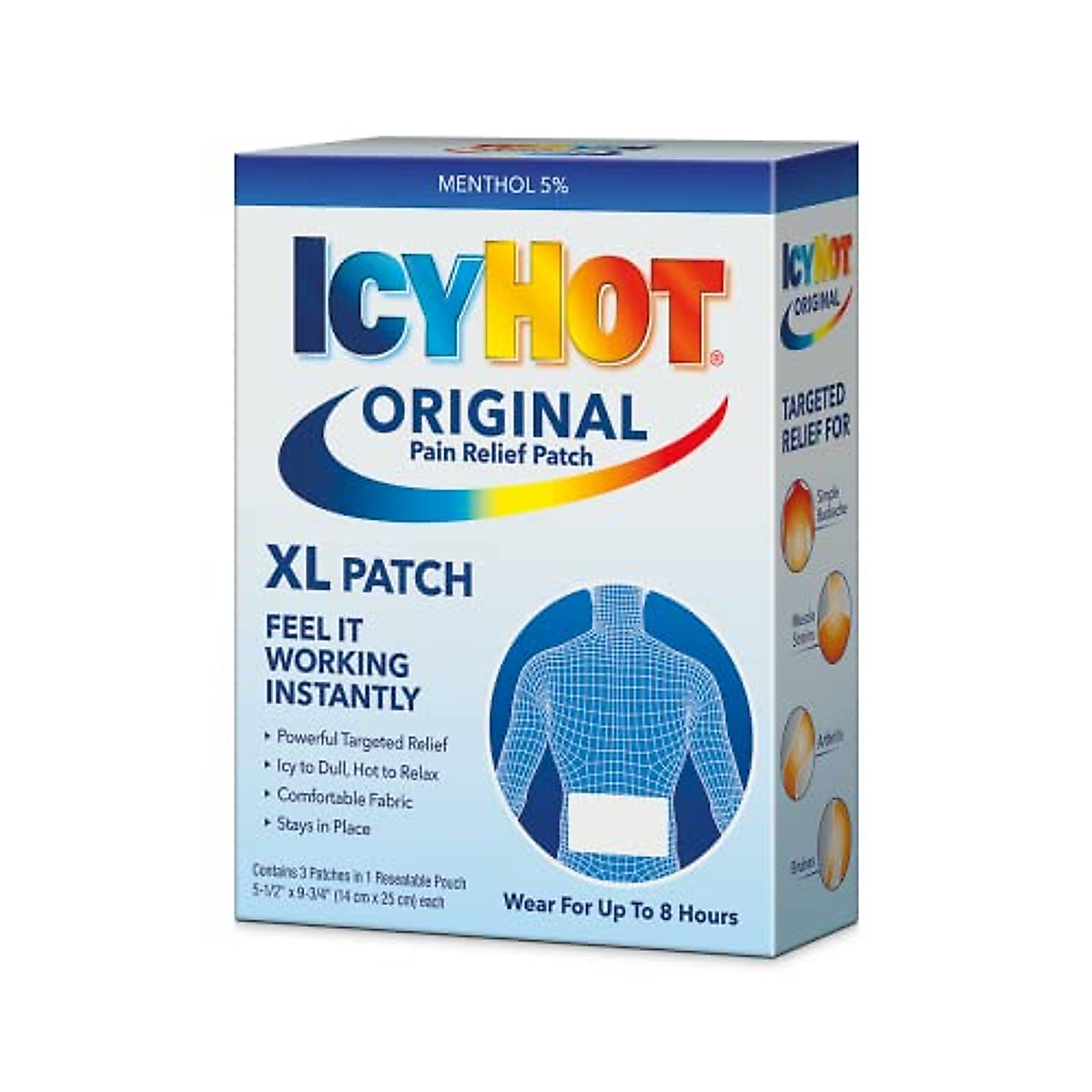 Icy Hot Original XL Pain Relief Patch (3 Count) for Back and Large Areas