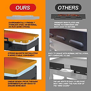 Upgraded Wind Guards for Blackstone 22" Griddle, Grill Accessories for Griddle Grill and Camping, Stainless Steel Magnetic Wind Screen Protect Flame Hold Heat, Compatible with Hood and Side Shelf