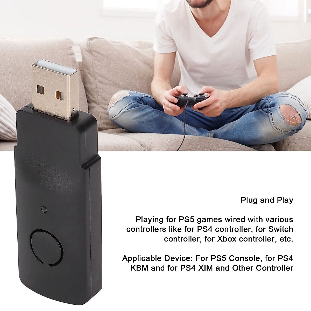 Heayzoki for Gaming Adapter, for Beloader Adapter Keyboard Mouse Converter USB Adapter for Console for Ps4 Kbm for Ps4 Controller