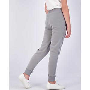 3 Pack: Girls Fleece Joggers Soft Athletic Track Warmup Casual Sweatpants Clothes Little Sports Pajama Kids Clothing Youth Children Sweats Big Teen Running Elastic Pants Basketball -Set 5, S (8)