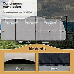 Leader Accessories Easy Setup RV Cover Extra Thick 5 Layers Travel Trailer Cover Camper Cover with Assist Poles (Fits 27' - 30')
