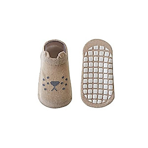 FYLuoke Baby Boys Girls Non-Slip Socks Infants Toddler Combed Cotton Sock Cartoon Socks Anti-Slip Crew Socks (1-3T, Animal-5A)