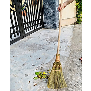 TTS For Home Vietnamese Straw Soft Broom for Cleaning with Long Handle Broom- Broom Decorative 7.84'' Width, 45.5" Length