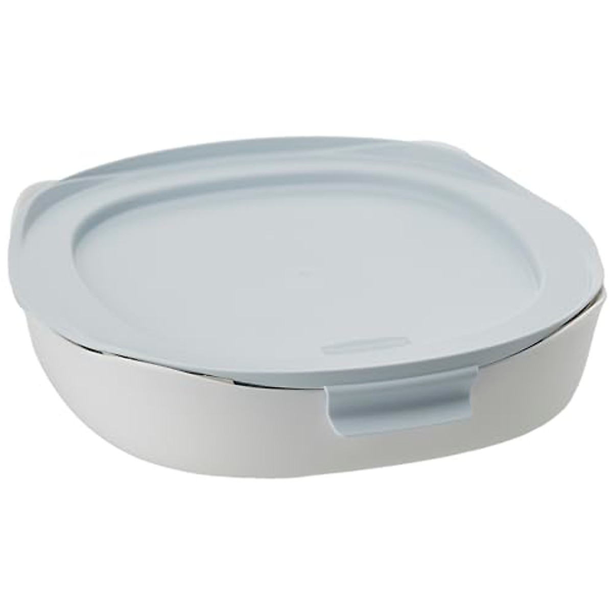 Rubbermaid Glass Baking Dish for Oven, Casserole Dish Bakeware, DuraLite 1.75-Quart, White (with Lid)