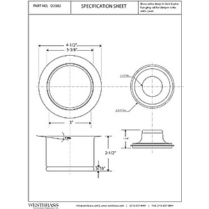 Westbrass D2082-62 3-1/2" Extra-Deep Collar Kitchen Sink Waste Disposal Flange & Stopper, Matte Black