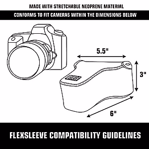 USA GEAR DSLR Camera Sleeve with Neoprene Protection, Holster Belt Loop and Accessory Storage - Compatible with Canon EOS Rebel T7, T8, SL3, R7, Nikon D3400, Pentax K-70 and Many More (Southwest)