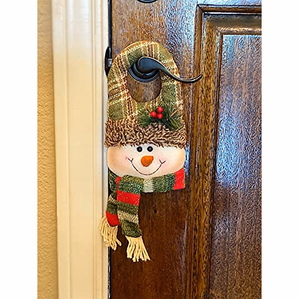 S/2 Snowmen Door Knob Wall Room Hangers Soft Plush Fabric Christmas Winter Holiday Decorations Home Business (Snowmen Hangers)