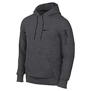 Nike Men's Therma Hooded Fitness Pullover, Charcoal Heathr/Dark Smoke Grey/Black
