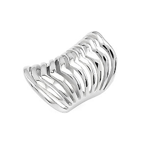 COUYA Polished Stainless Steel Split Style Ring Multilayer Stacked Knuckle Finger Rings Band (7)
