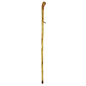 Rustic Axentz Wood Walking Trekking Hiking Pole Stick, Irish Shillelagh, Non Slip Rubber Tip, Leather Strap, 55"