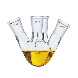 Deschem100ml 24/40 4-Neck Round Bottom Glass Flask Four Necks Vessel Lab Bottle