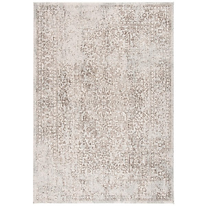 SAFAVIEH Evoke Collection Area Rug - 9' x 12', Ivory & Taupe, Oriental Distressed Design, Non-Shedding & Easy Care, Ideal for High Traffic Areas in Living Room, Bedroom (EVK256E)