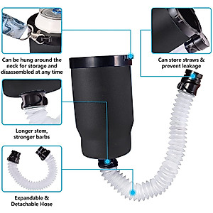 Portable Can or Bottle Cooler & Cup with 2 Detachable Expandable Hose and Bottle Opener Keychain,Hose Funnel Cup for Beverage Drink, Built for Party Bottle Bottle Drinking Funnel(Black)