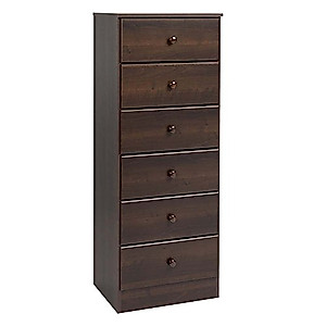 Prepac Astrid 6 Drawer Tall Chest, Espresso & Fremont 5 Drawer Chest, Espresso Brown