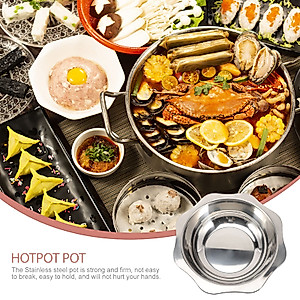Cabilock Stainless Steel Octagonal Pot Electric Stove Pot Ramen Cooker Stir Fry Pan Shabu Shabu Hot Pot Stock Pasta Pot Stainless Cookware Food Cooking Hot Pot Steamer Dog