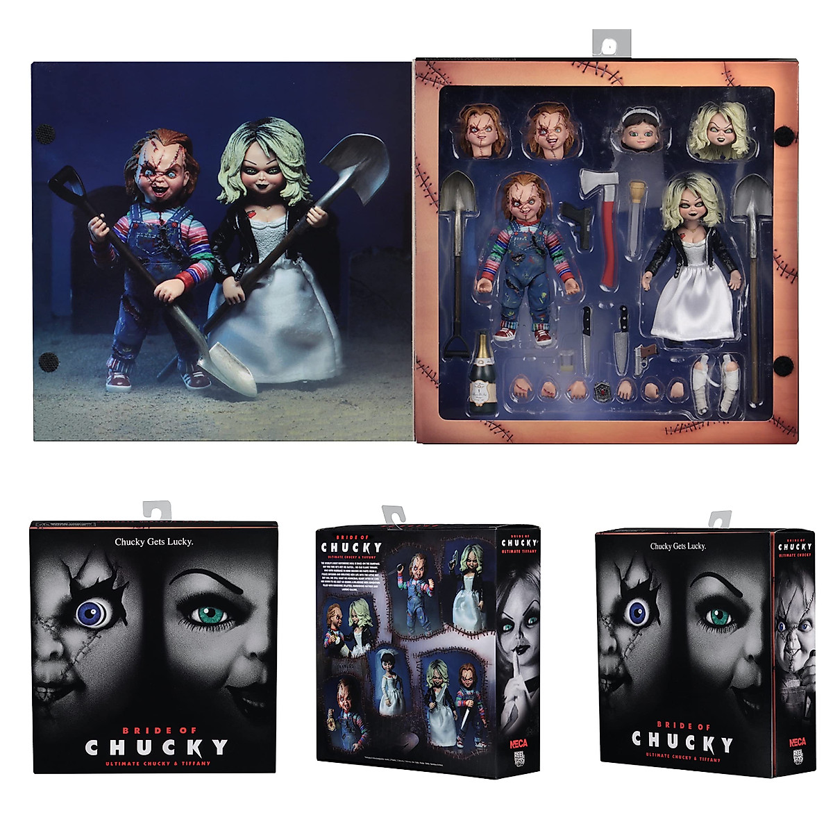 NECA - Bride of Chucky - 7" Scale Action Figure - Ultimate Chucky & Tiffany 2-Pack