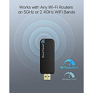 BrosTrend 1200Mbps Long Range USB WiFi Adapter for PC Desktop Laptop of Windows 11/10/8.1/8/7 and BrosTrend Linux USB WiFi Adapter 1200Mbps Supports Ubuntu, Mint, Kali, Debian, Kubuntu, Mate