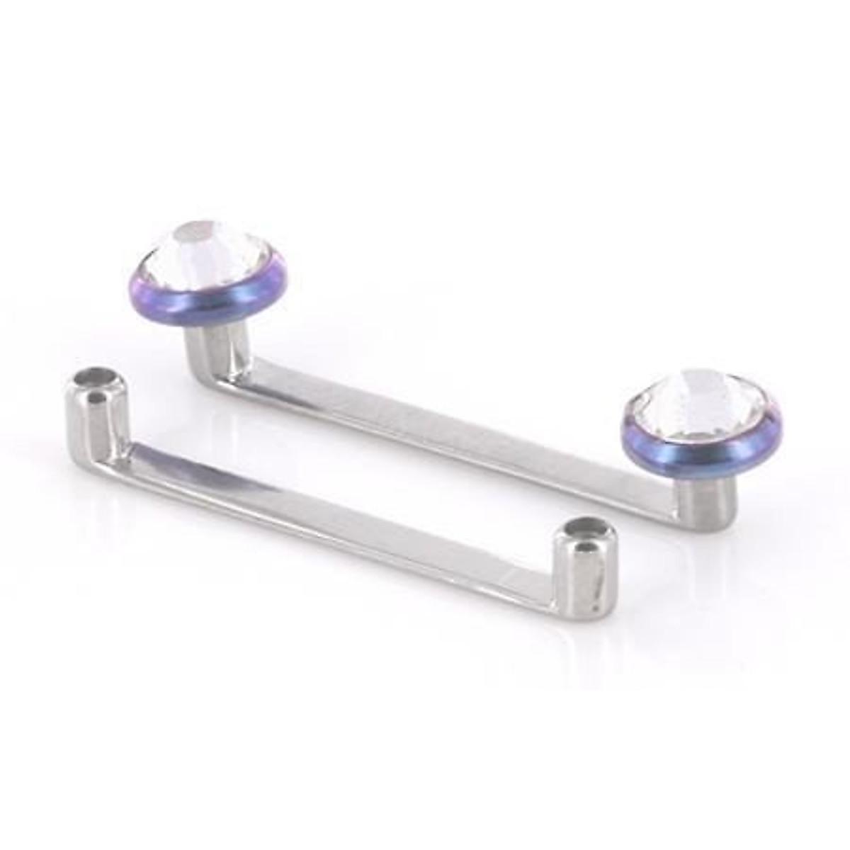 Painful Pleasures 14g Internally Threaded Flat Titanium Surface Barbell with 2mm Rise - 19mm ~ 3/4"