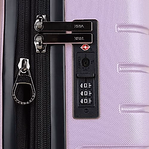 Traveler's Choice Archer Polycarbonate Hardside Spinner Luggage Set, Tie Down Straps, Purple, Carry-On 21-Inch