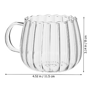 Angoily 2pcs Glass Pumpkin Cups 350ml Breakfast Cup for Milk Beer Cup Breakfast Glass Transparent Juice Cup Cocktail Cup Beverage Cup Transparent Whiskey Cup Drinking Cup Coffee Mug Clear Mug
