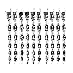 12" Woodpecker Repellent Reflective Sticks Decorative Wind Powered Rotating Bird Control Patio Pool Reflective Strips for Christmas Decoration (10 Pack Silver)
