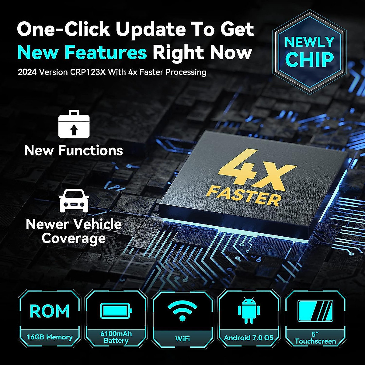 LAUNCH OBD2 Scanner CRP123X Elite, Lifetime Free WiFi Update scan Tool, FCA SGW, SAS Calibration/Throttle Reset/Oil Reset Diagnostic Scanner, Multi Systems Car Scanner, Battery Test, Auto VIN