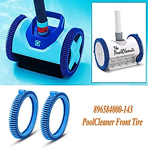 896584000-143 Blue Front Tire Kit with Super Hump Replacement for Haywood Poolvergnuegen Select Pool Cleaners and Perfectly Compatible with Hayward Phoenix Cleaners (2 Pack)