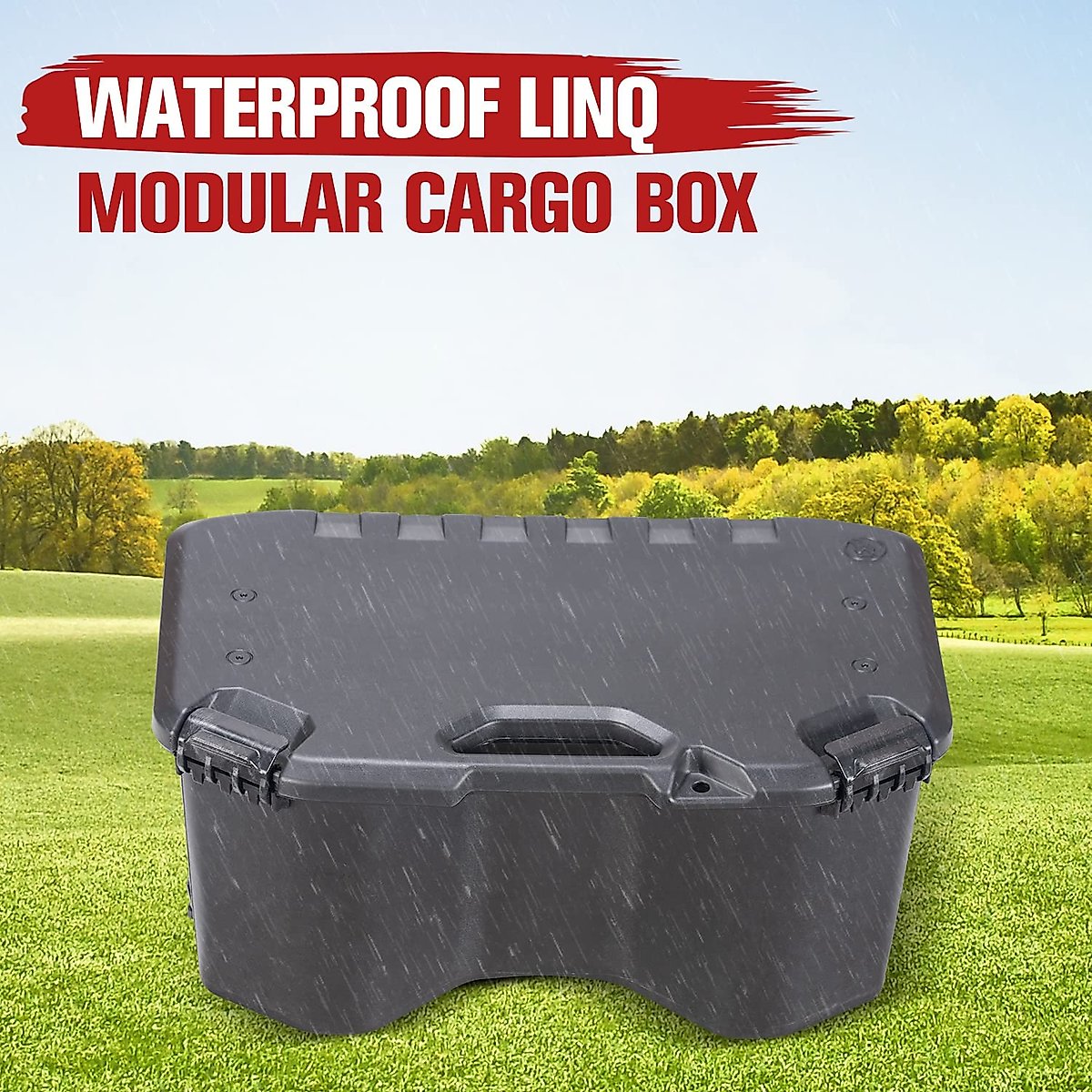A & UTV PRO Modular Cargo Box for Can Am Maverick, 20 L/5.2 Gallon Rear Storage Cargo Box with Lid Assembly for LINQ Can Am Maverick X3 MAX, Defender, Commander Accessories, Replace OEM#715007112