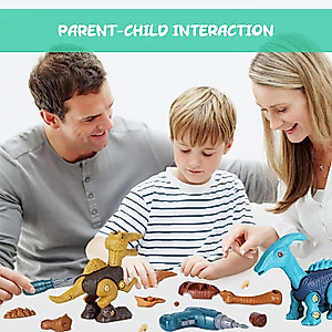 Take Apart Dinosaur Toys for Kids with Sound & Light & Wheel, Dinosaur Toy for 4 5 6 7 8 Year Old Boys,STEM Educational Construction Building Toy with Electric Drill Birthday Gift for Boy Girls