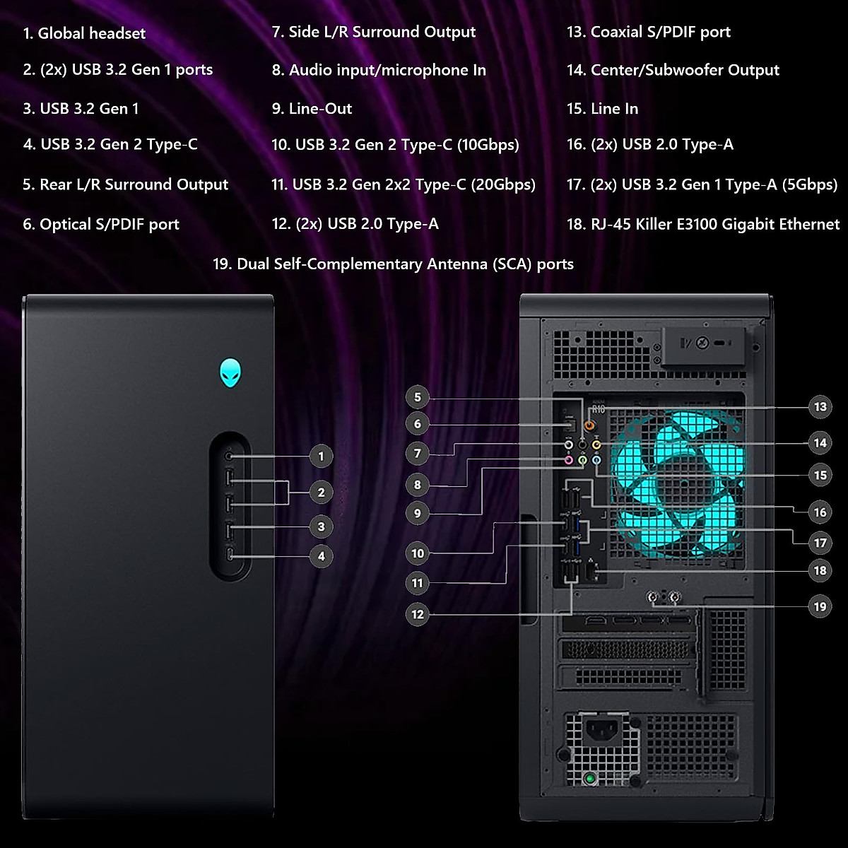 Alienware Aurora R16 Gaming Desktop, NVIDIA GeForce RTX 4060 8GB GDDR6, Intel Core i7 14700F, 16GB DDR5 RAM, 256GB SSD, 1TB HDD, GAMINGMOUSE, Windows 11