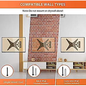 Full Motion TV Wall Mount for Most 23-55 Inch Flat Curved TVs, Single Stud Wall Bracket TV Mount with Swivel Articulating Extension Tilt Arm, Max VESA 400x400mm up to 88lbs by Perlegear, PGMF5