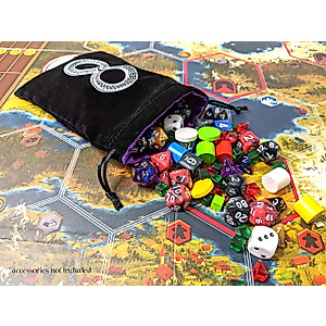 Miriyan Mystical Serpent Tarot & Dice Bag I Velvet & Satin Drawstring Pouch Ideal Size for Tarot Cards & Oracle Cards, DND, D&D, Dungeons and Dragons Accessories, Runes & Jewelry I Travel & Gift Bag