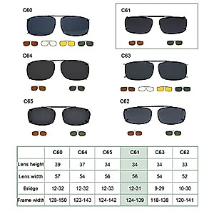 Eyekepper Metal Frame Rim Polarized Lens Clip On Sunglasses 56 * 34MM Grey Lens